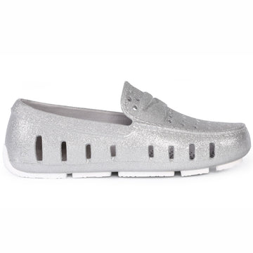 Kids Prodigy Silver Sparkle Bright White Loafers – Floafers