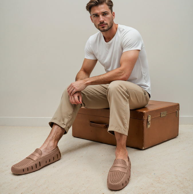 Men’s Country Club Driver Foam Shoe | Tan/Bright White – Floafers